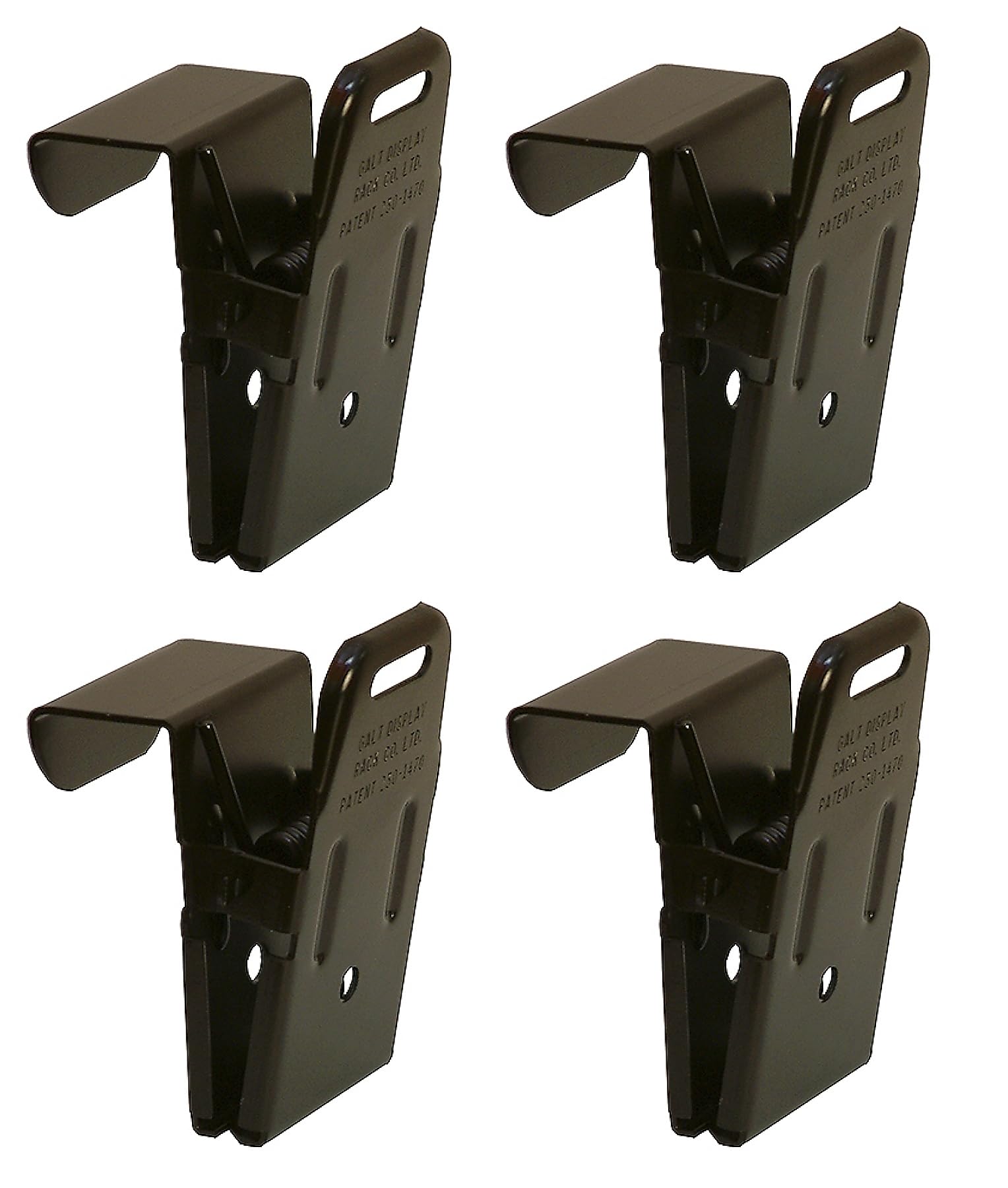 Rug Display Clips Heavy Duty Carpet Hanging Clip for 1 Inch Square Rod, Black, Qty 4
