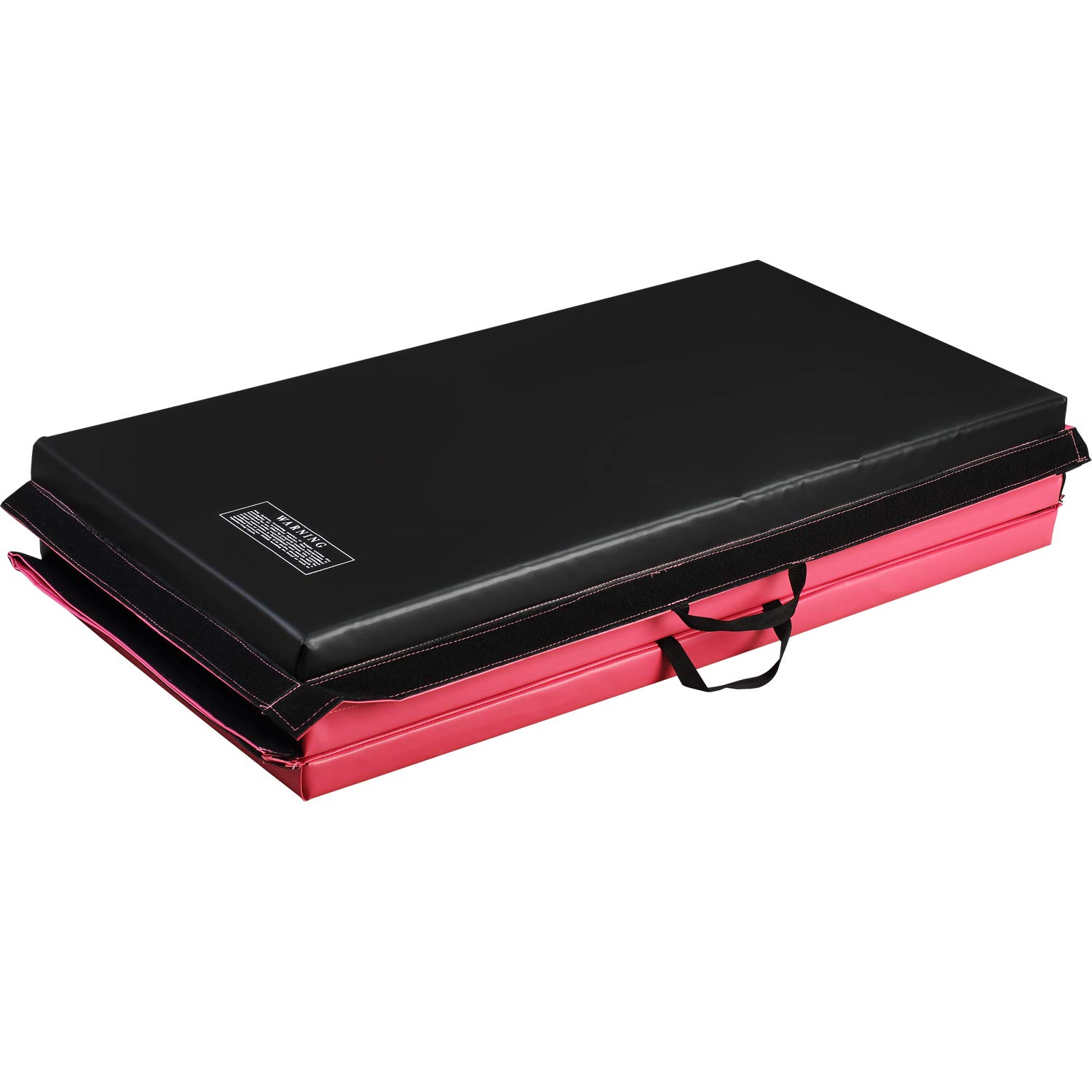 HI-MAT Gymnastics Mat, 3"/2" Super Thick 4' x 6'/4' x 8' Folding Exercise Mat Exercise Aerobics Mats with Carrying Handles Tumbling Mats for Home Gym (red Purple Surface-4'x8'x2)