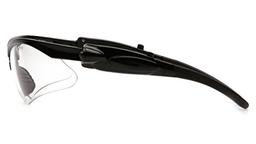Pyramex PMXTREME Safety Glasses, Black Frame / Clear Anti-Fog Lens (NO CORD), LED Temples