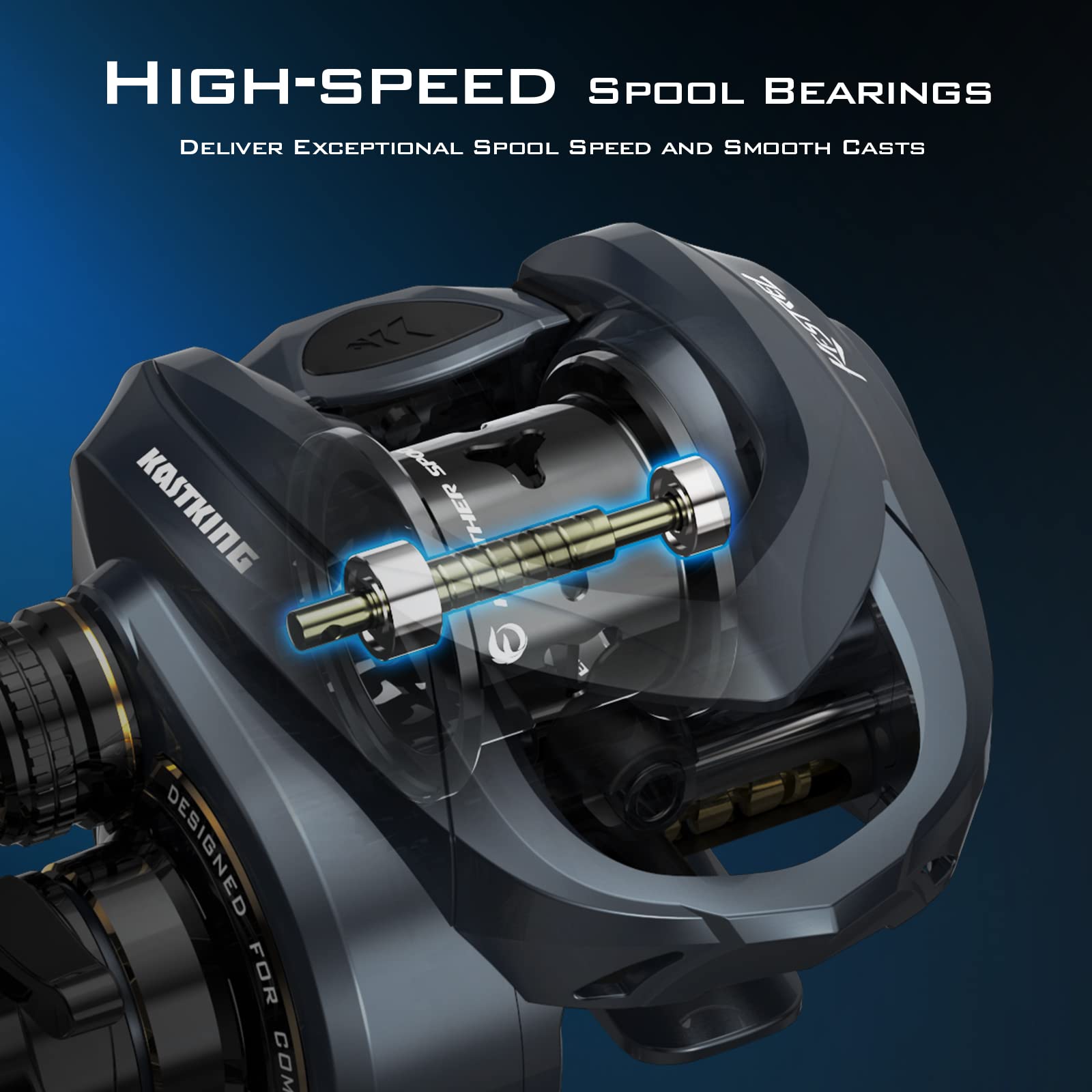 KastKing Kestrel Elite Baitcasting Reels, Gear Ratio 8.4:1, Left Handed Fishing Reel