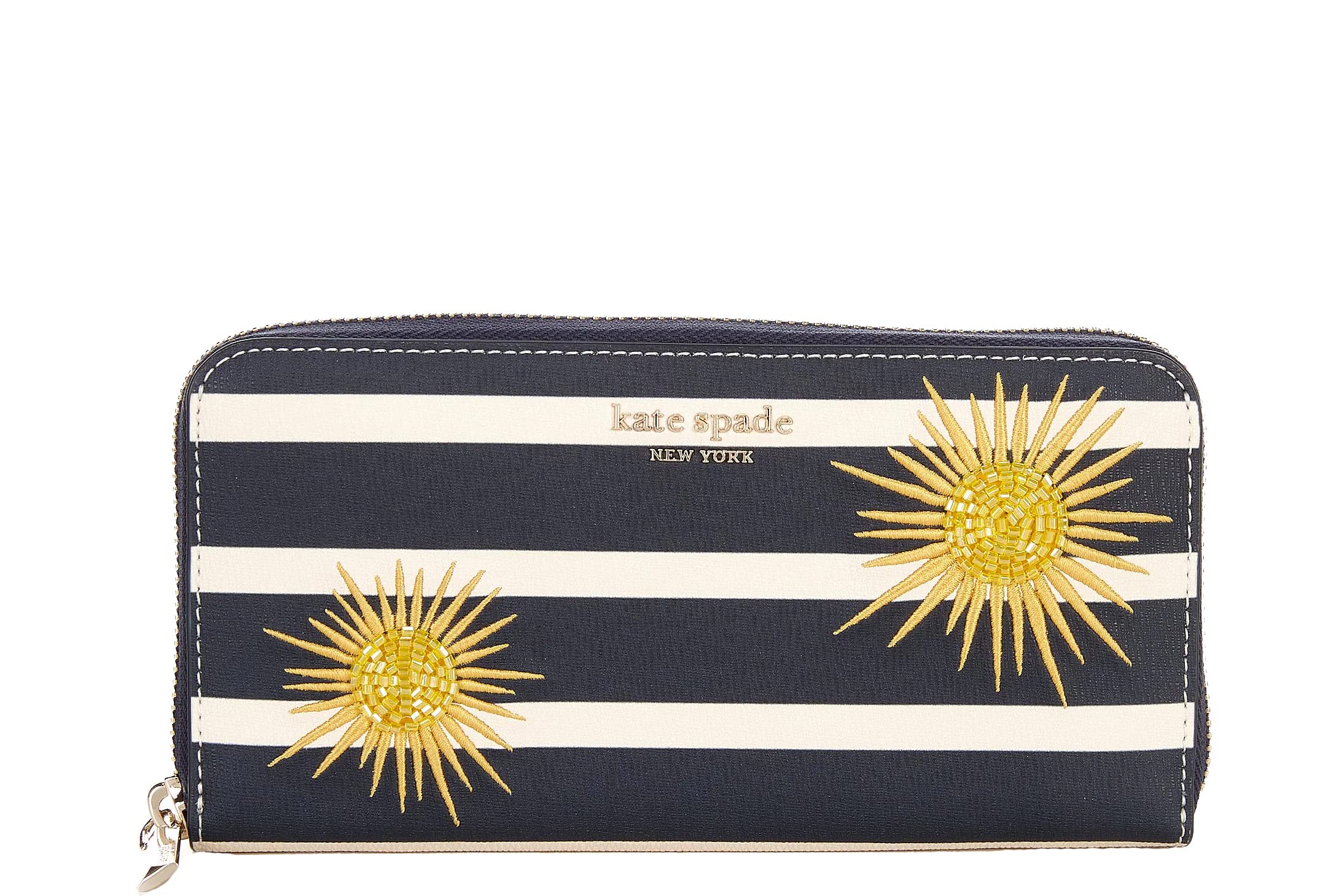 Kate Spade NY Sunkiss Striped Zip Around Continental Leather Wallet