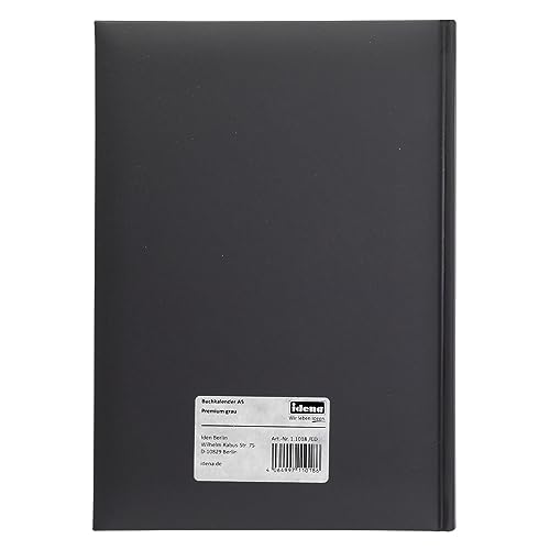 Idena 11018 Book Calendar 2024, DIN A5, Grey, 400 Pages, Hardcover Daily Planner with Ribbon