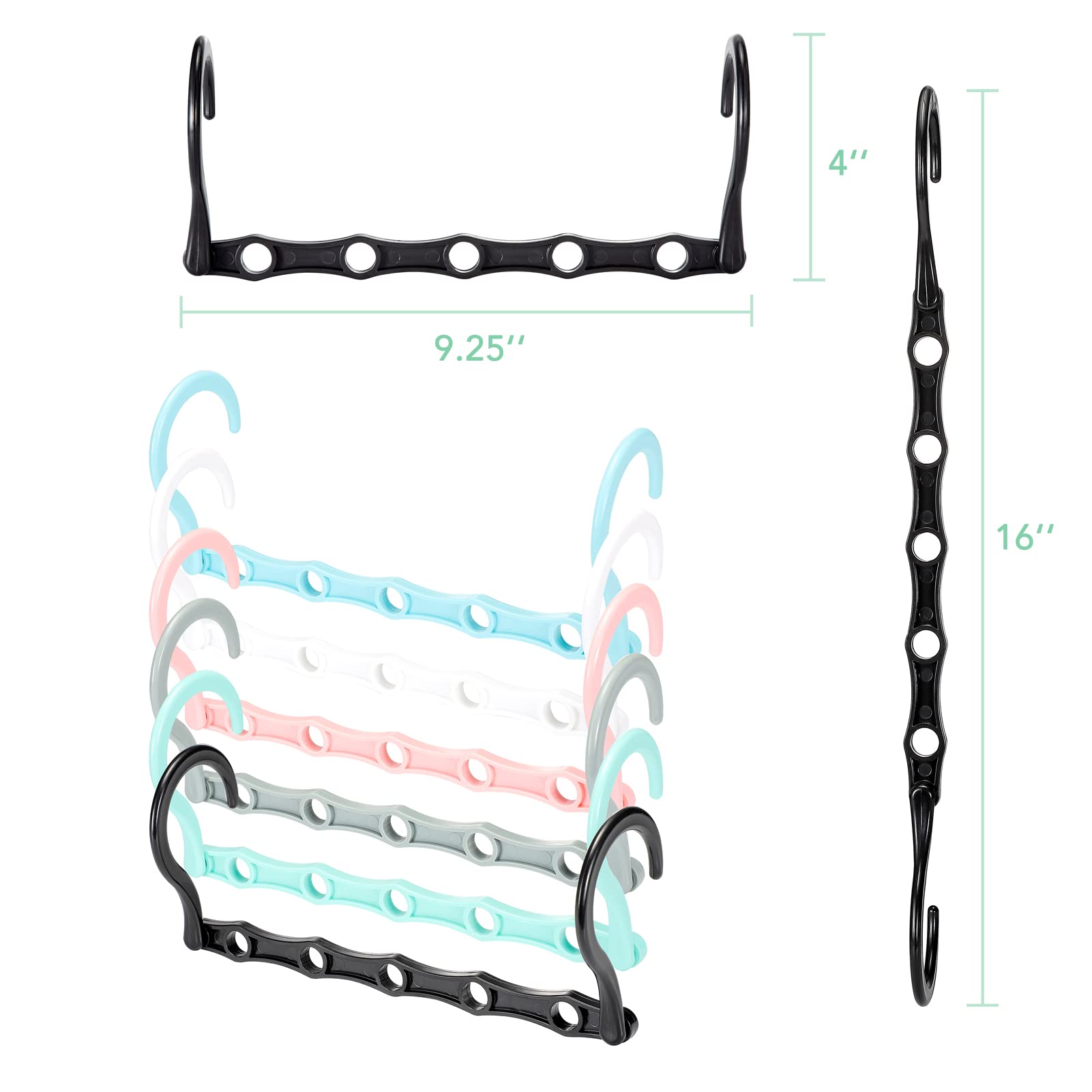 HOUSE DAY Closet Organizers and Storage Magic Space Saving Hangers, Pack of 12 Sturdy Multifunction Hanger, Plastic Collapsible Hanger Closet Organization Clothes Hanger, College Dorm Room Essentials