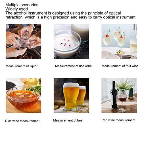 Liquor Refractometer, Alcohol Refractometer 0‑80% Range Accurate Data Calibration Screw Fast Measurement Adjustable Eyepiece for Beer Brewing