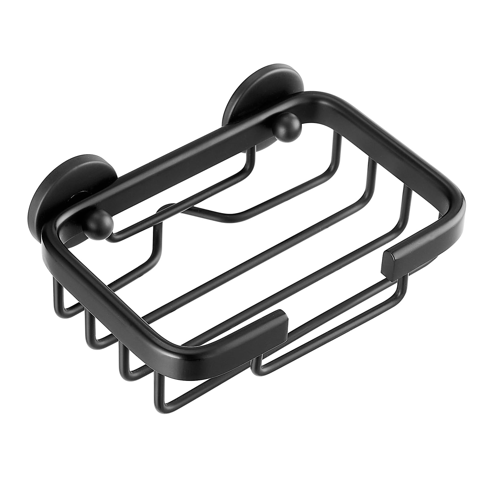 Yeafull Soap basket for shower shelf, Premium Material - Rustproof, Shower Organizer and storage for Bathroom, Dorm and Kitchen, Wall Mounted, Black color (3.8x5.4x2)