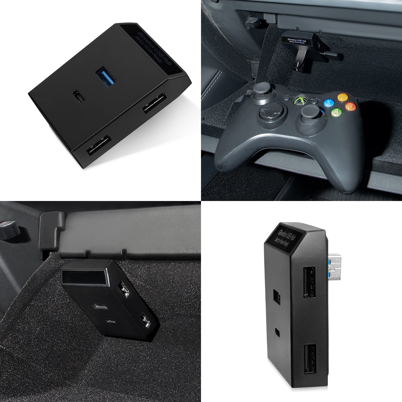 RIVIGEAR Tesla USB Hub, Model 3/Y Glove Box USB Hub Docking Station Glovebox Data Transffering Compatible with Tesla Model Y Model 3 2017-2023