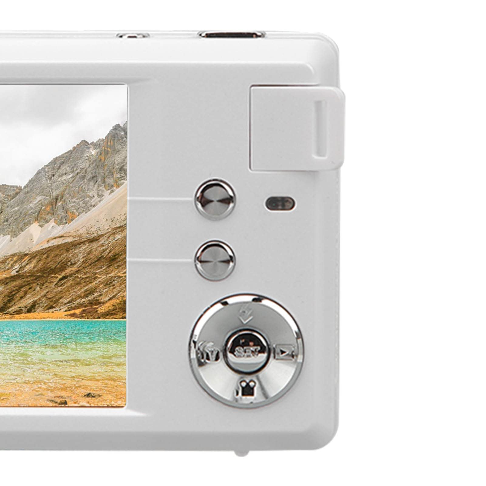 HD 4K Digital Camera for YouTube, 48MP 16X Zoom Vlogging Camera Anti Shaking Small Compact Camera with Wide Angle Lens & Fill Light & Flip Screen for Photography and Video (White)