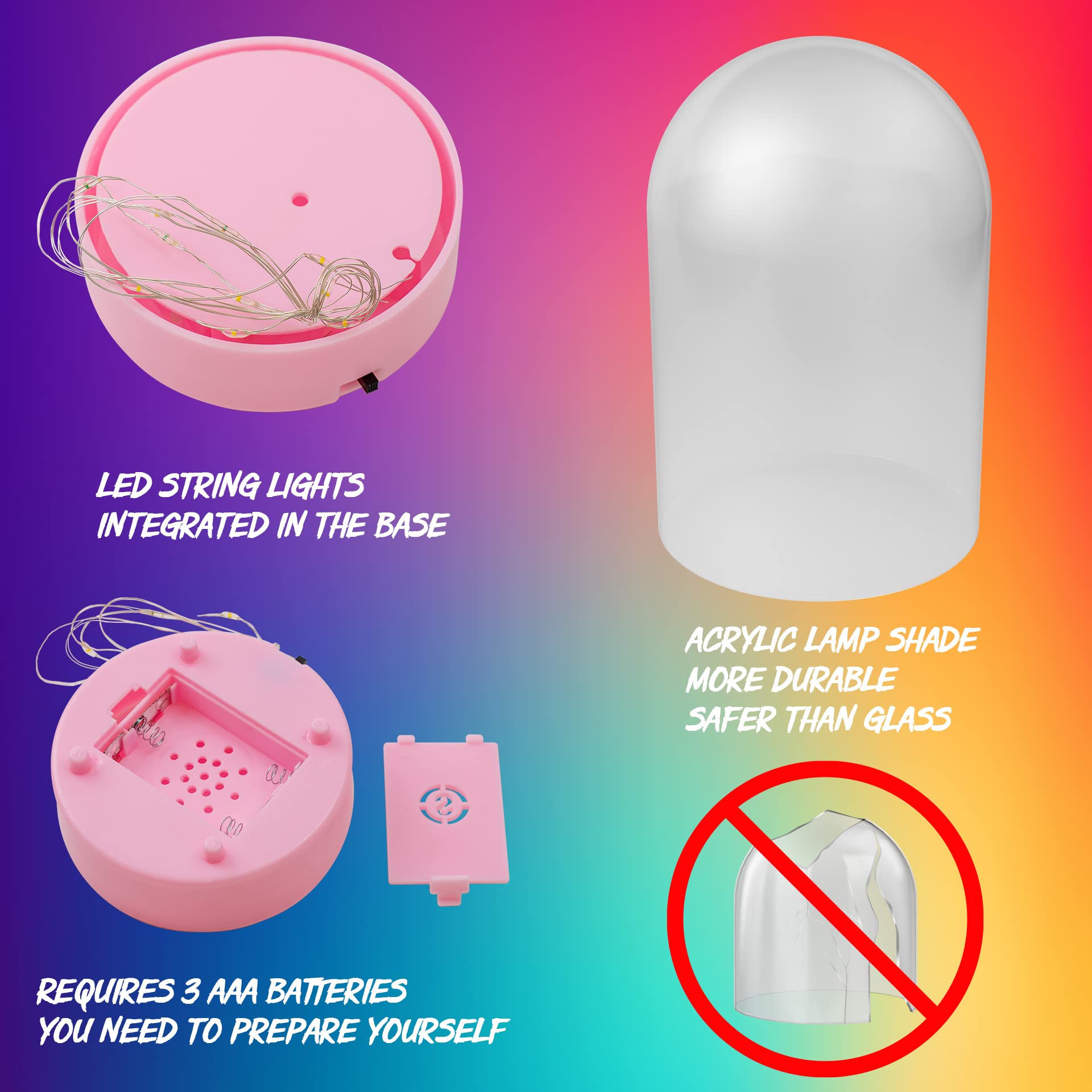 Make Your Own Mosaic Night Light - Craft Kit for Kids, Arts Craft Project Kit for Girls Age 4 to 8 Year Old