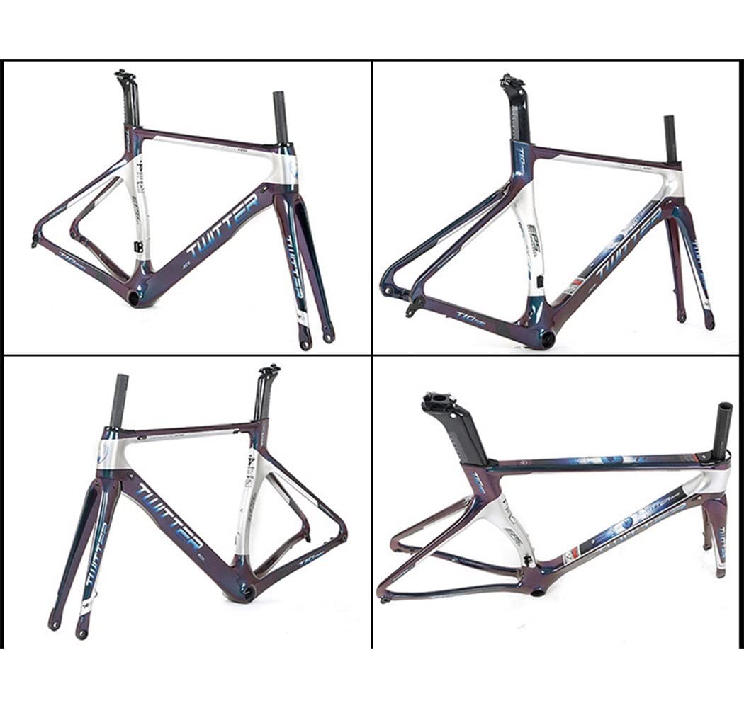OKUOKA Bike Front Suspension Bike Frames Disc Brake Road Frame 700C Wheel Diameter with Fork + seat Tube Bicycle Accessories Multiple Size (Size : 50cm)