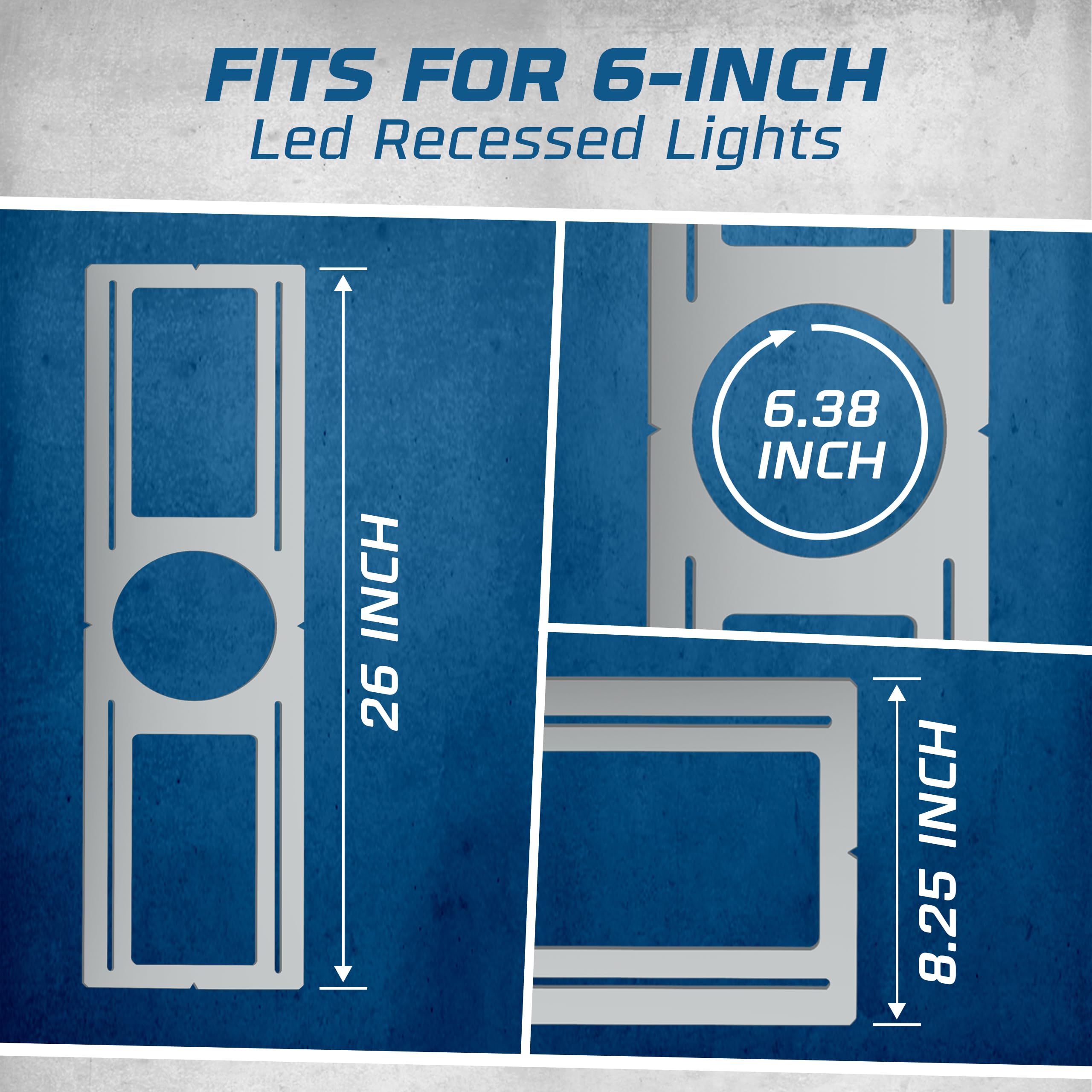 OHLECTRIC (48 Pack) New Construction Rough-in Plate for LED Downlight β Slim Steel Plate/Bracket β Guide for Electrician & Drywaller β for Use with 6 Inch Models