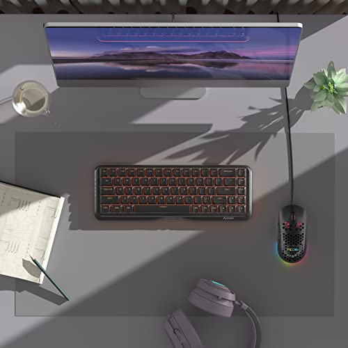 KEMOVE K68 60% Wireless Mechanical Gaming Keyboard Supports 2.4G/Bluetooth5.0/USB-C, Light Strip RGB Backlit Hot-Swappable 68 Keys Wired Keyboard for Mac Windows, Gateron Silver Pro Switches