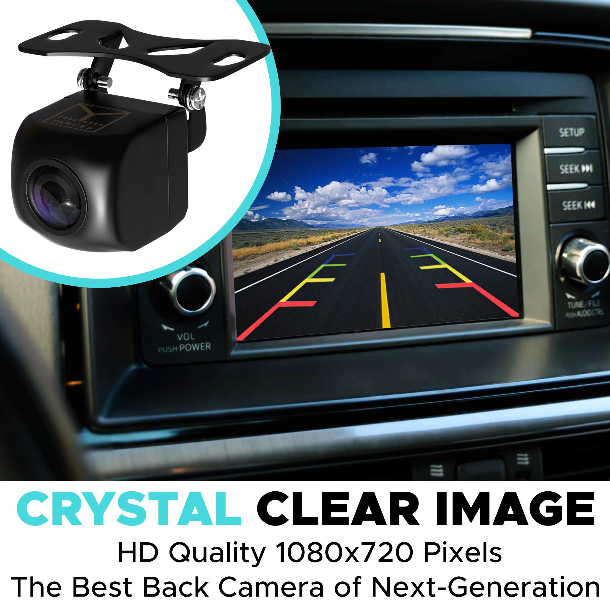 HD Backup Camera Night Vision - Reverse Camera for Car - Waterproof Universal OEM Auto Back Up Car Rear View Camera for Pickup Trucks SUVs RVs Vans - Super Wide Angel 149 Degrees - High Definition