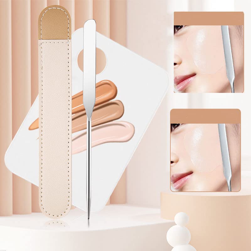 Picasso Spatula Makeup Korean, Makeup Spatula and Palette Set, Korean Picasso Makeup Spatula, Korean Makeup Spatula, Professional Korean Spatula Makeup(Spatula+Palette+Leather Cover)