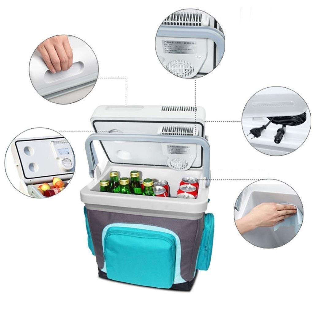 HIZLJJ Mini Fridge Cooler and Warmer,24L Portable Compact Personal Fridge,AC/DC Thermoelectric System,Friendly for Home,Office and Car