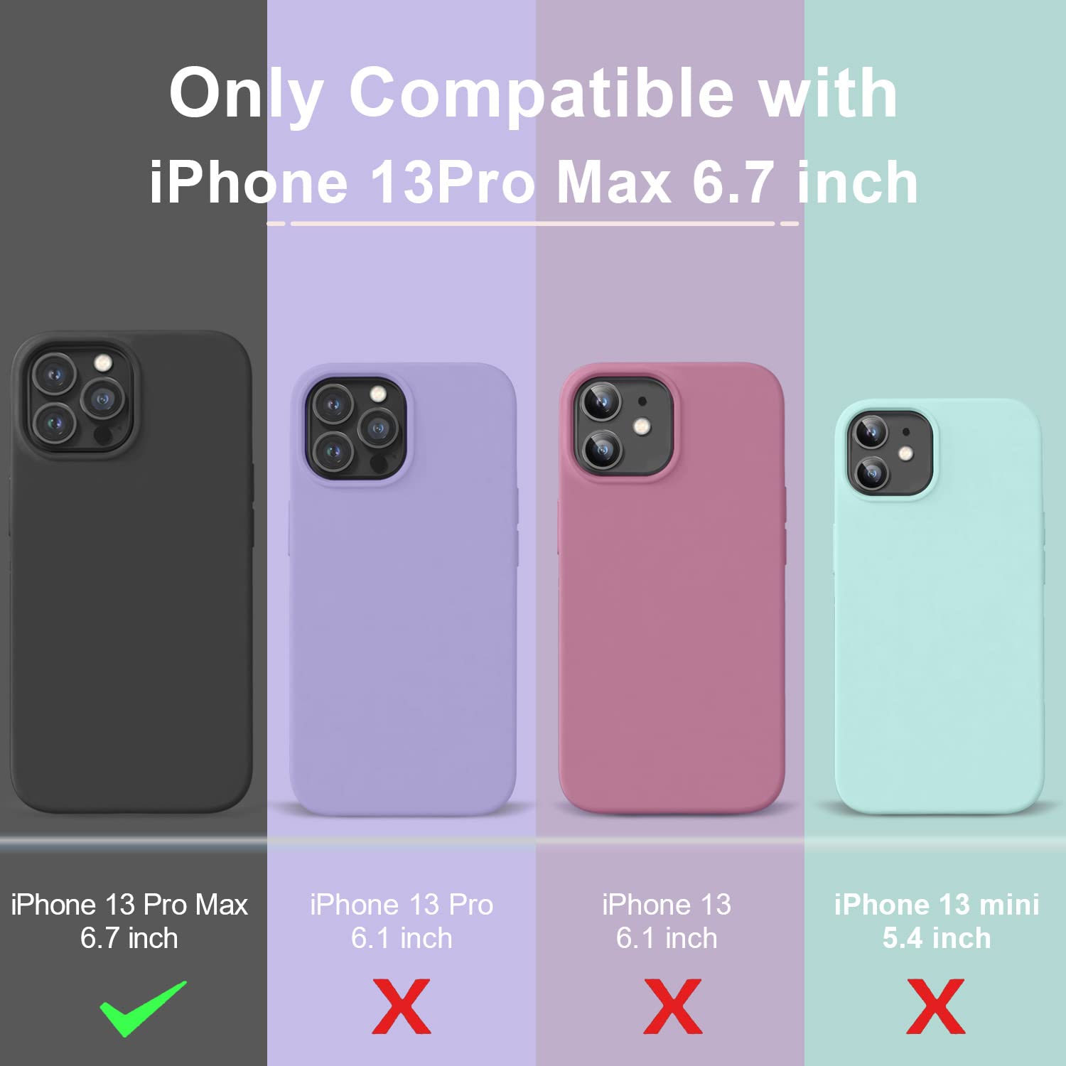 LOVE 3000 Compatible with iPhone 13 Pro Max Phone Case | Thickening Liquid Silicone | Anti-Scratch Microfiber Lining | Full-Body Duty Heavy Protection Case for iPhone 13 Pro Max Women Girl, Light Blue