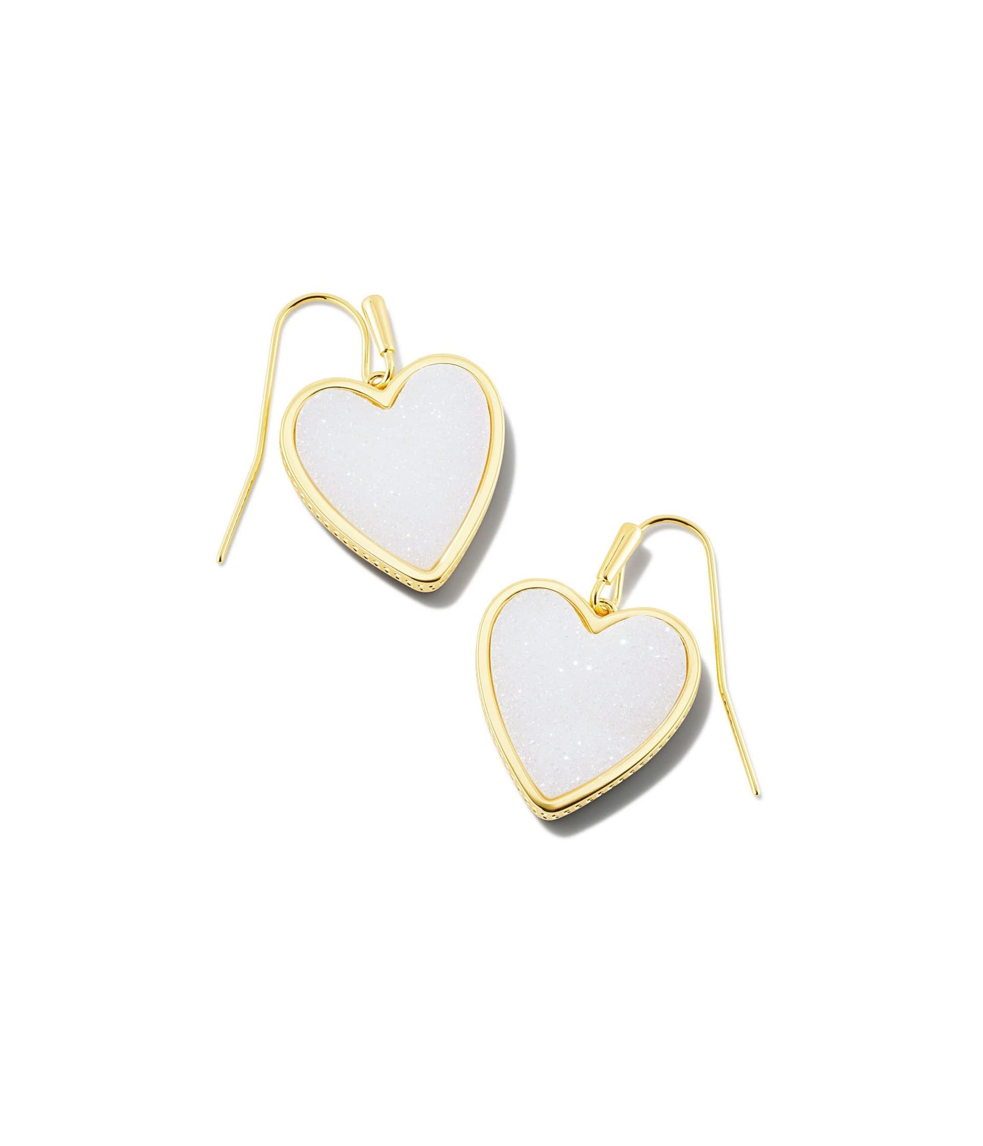 Kendra Scott Heart Drop Earrings Gold Red Kyocera Opal One Size