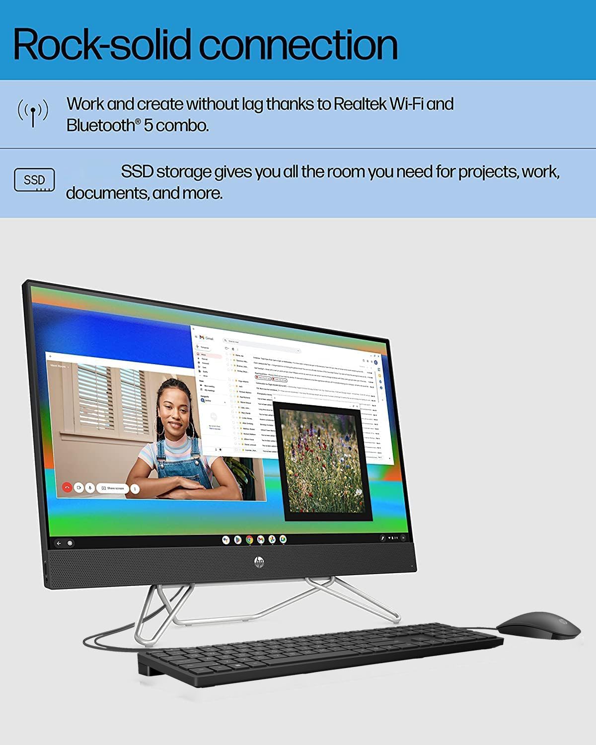 HP 27 Business All-in-One Desktop Computer, 27" FHD Micro-Edge, 12th Gen Intel 10-Core i7-1255U, 64GB DDR4 RAM, 2TB PCIe SSD + 1TB HDD, WiFi 6, BT 5.1, Windows 11 Pro, BROAG