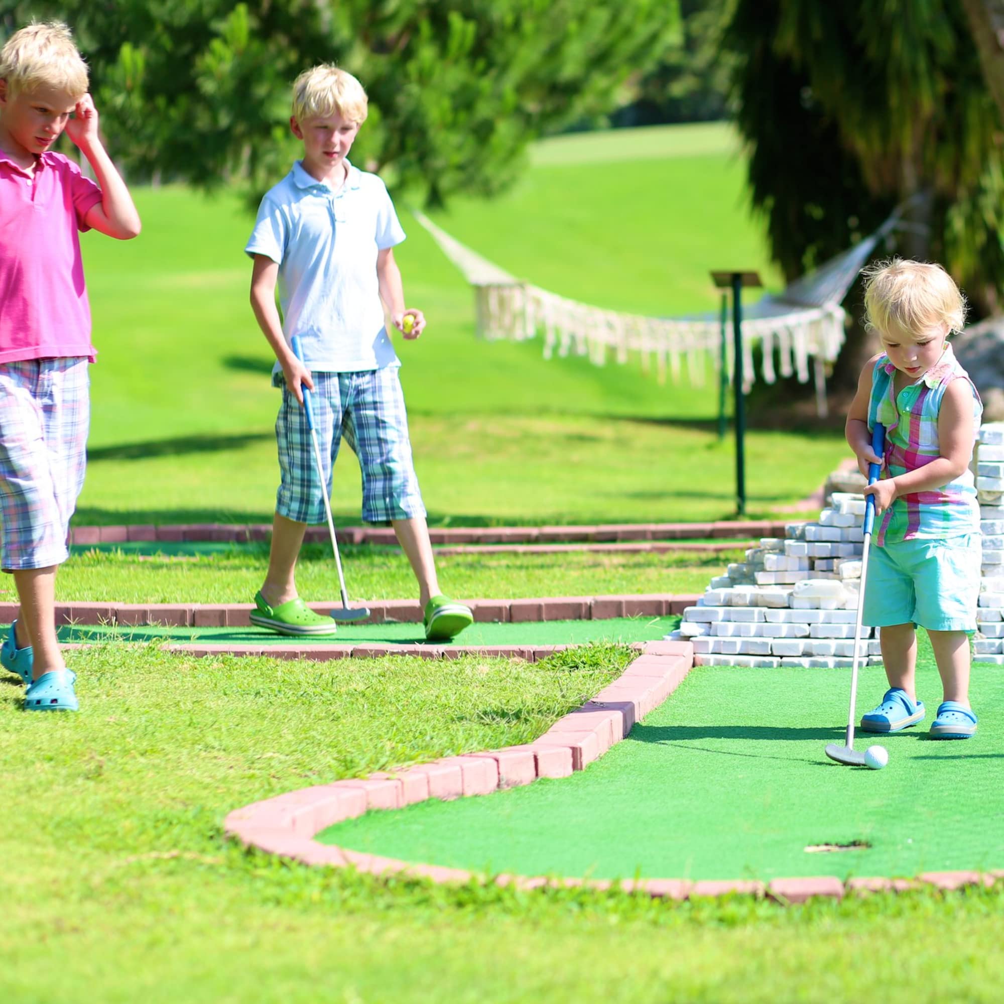 Kids Putter with Adjustable Size for Junior Mini Golf with Extendable Shaft Right and Left Hand (Blue)