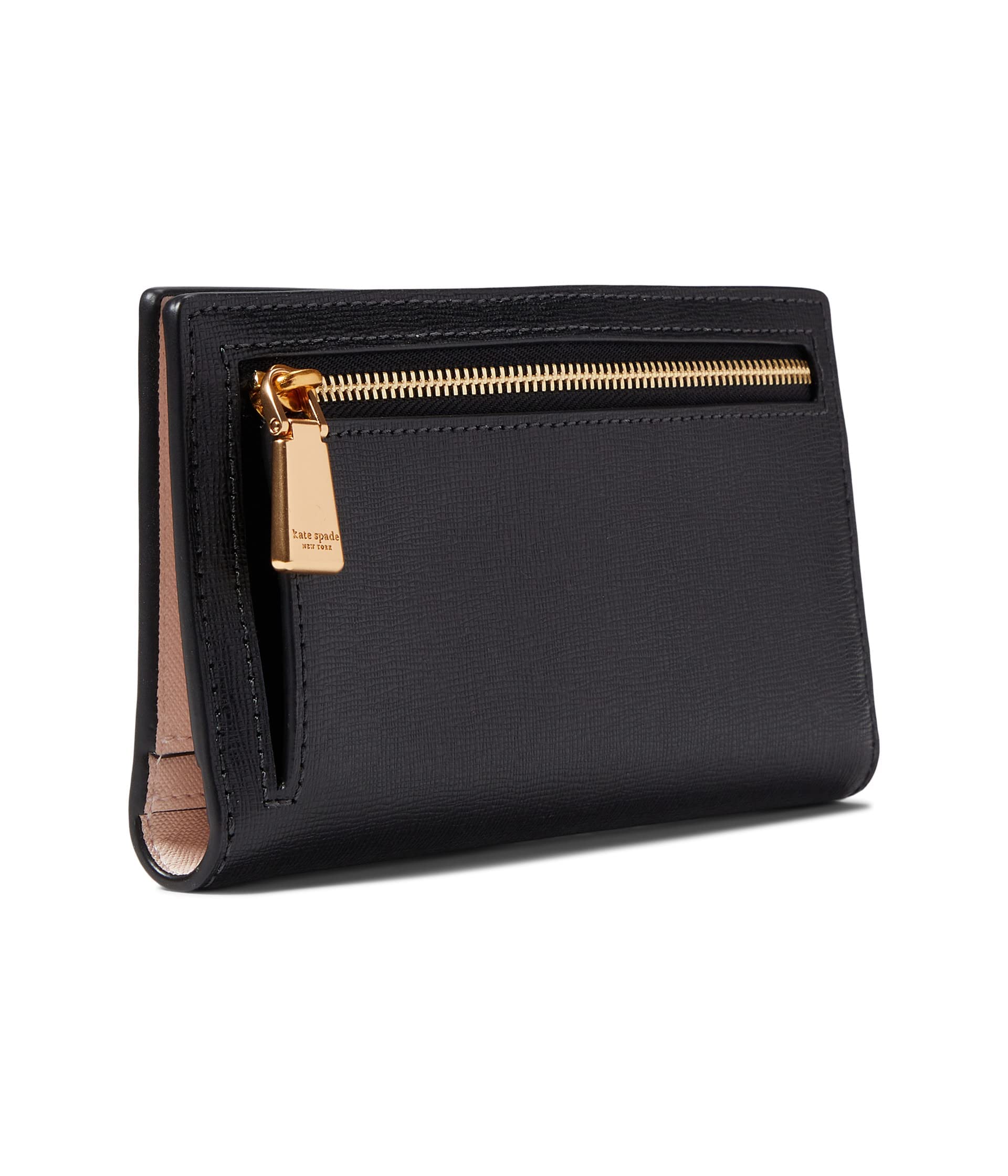 Kate Spade New York Morgan Saffiano Leather Slim Bifold Wallet Black One Size