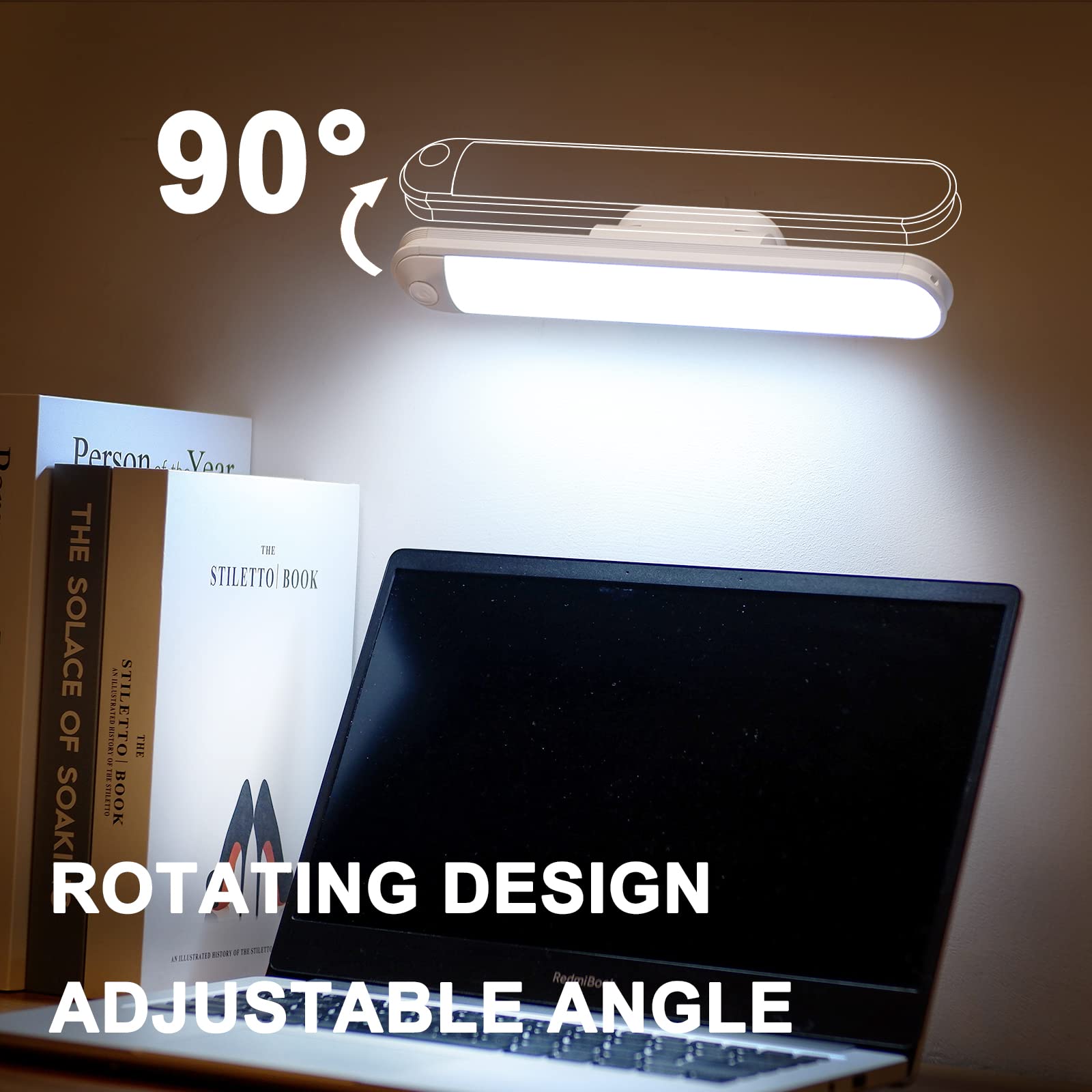 KAGWON Wall Reading Light, 6W 26 LED 2600mah Battery, Stick on Bunk Bed Lamp Dimmable Tap Bar Lights Magnetic Mounted Wireless Under Cabinet Lighting Rechargeable Closet for Vanity Makeup Mirror