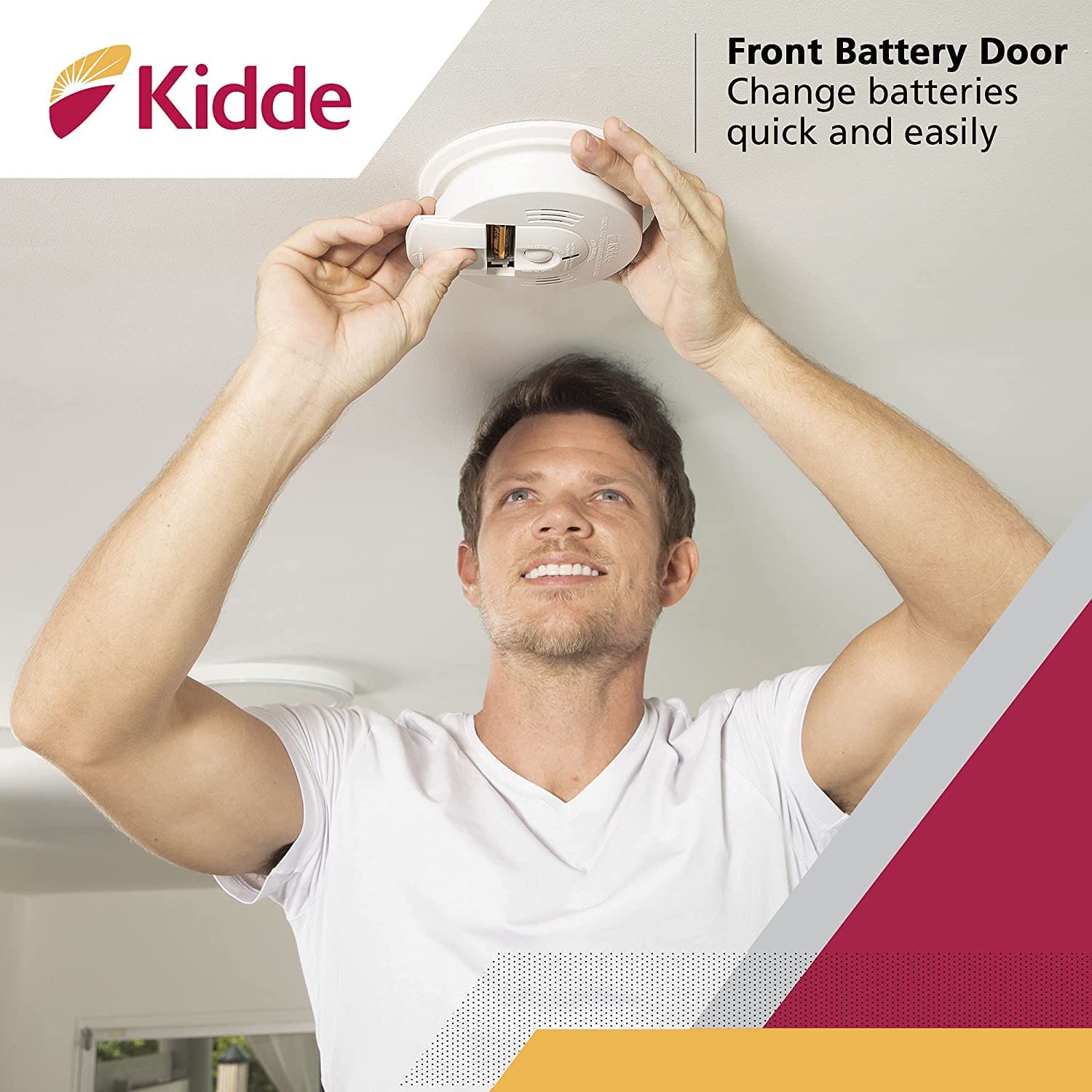 Kidde Smoke & Carbon Monoxide Detector with Voice Alerts, Battery Powered, Combination Smoke & CO Alarm, 2 Pack