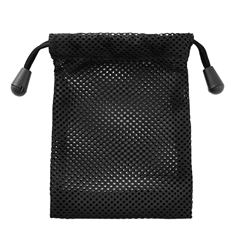 patu Mini Drawstring Mesh Bags, 4" x 5", Size S / A7, 5 Pieces, Beauty Makeup Lipstick Cosmetic Accessories Organizer, Small Travel Kit Storage Nylon Pouch, Black