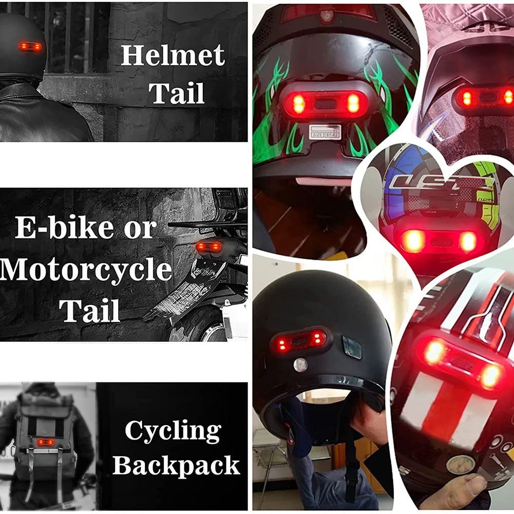 LILYRIN LED Helmet Light,Motorcycle Helmet Brake Light Rechargeable Bike Rear Red Safety Warning Light for Night