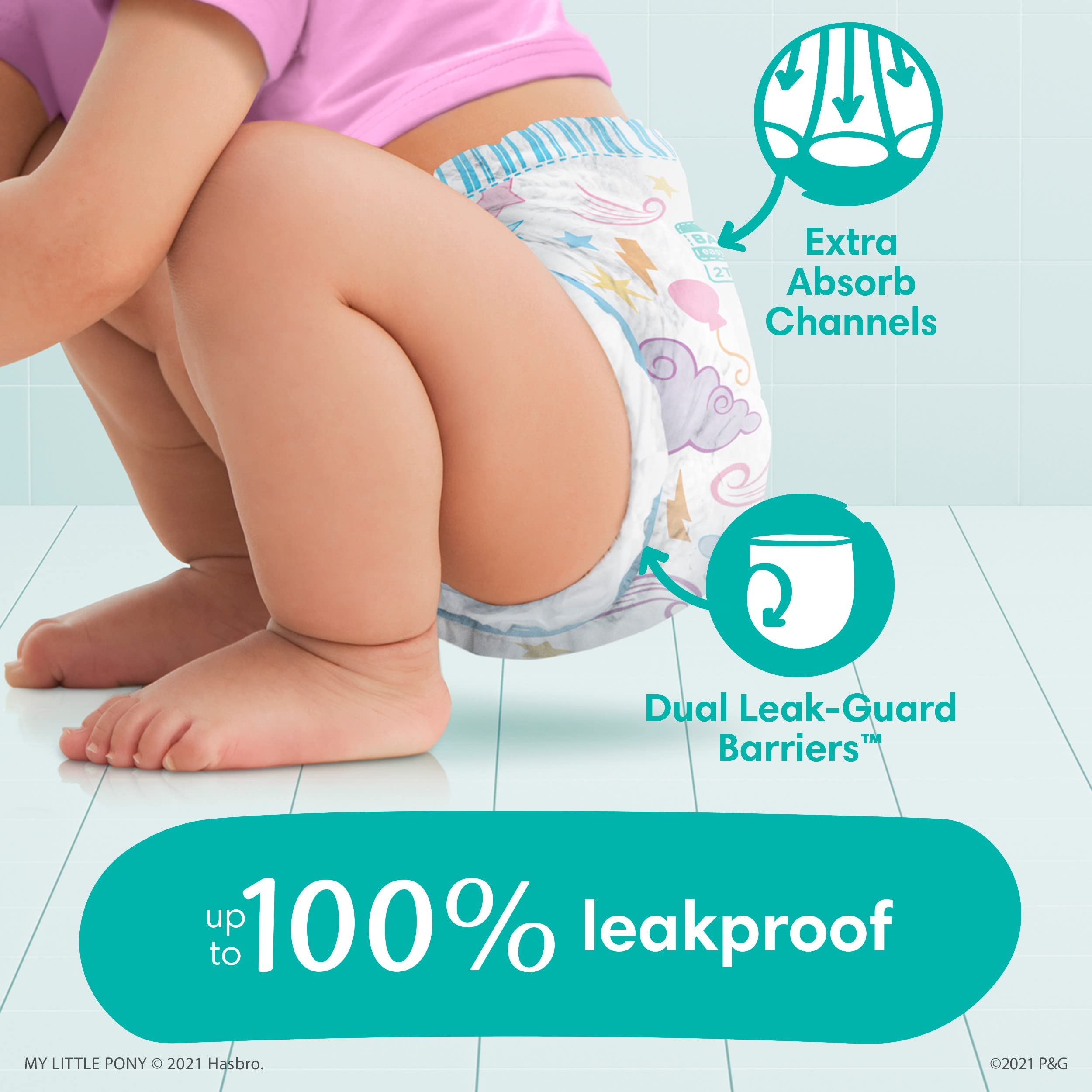 Pampers Easy Ups Training Underwear Girls, 4T-5T Size 6 Diapers, 56 Count (Packaging & Prints May Vary) (Pack of 2)