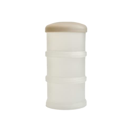 LITTOES Baby Food Pots 3oz 2.5" round translucent stackable baby snack to go containers Beige Cover 2-pack
