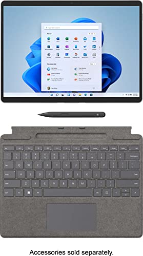 Microsoft Surface Pro 8 Tablet, 13" QHD Touchscreen, Intel Core i5-1135g7 (Up to 4.2GHz), Intel Iris Xe Graphics, 8GB DDR4 RAM, 256GB PCIe SSD, Device Only, Windows 11h, Platinum, with MTC Stylus Pen