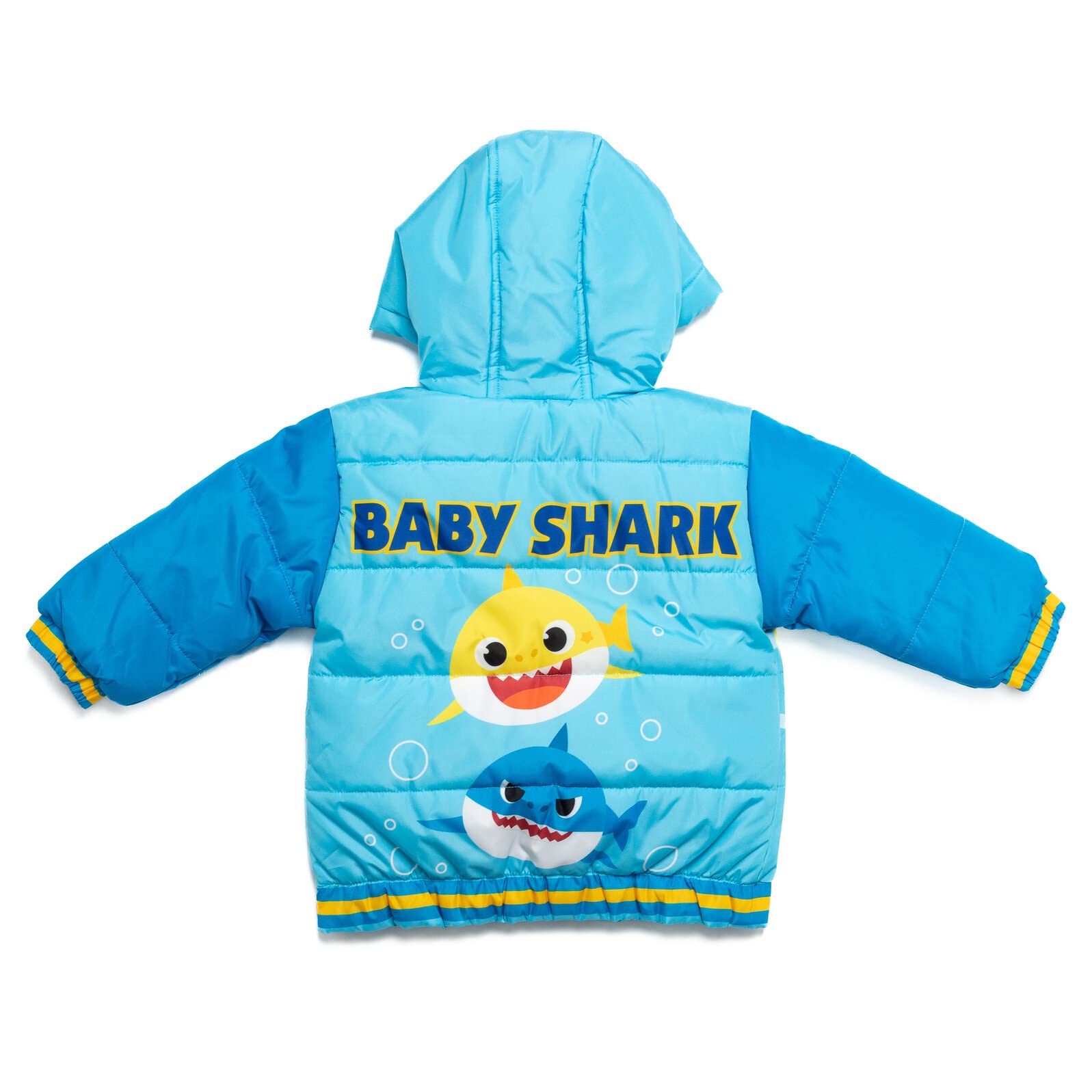 Pinkfong Baby Shark Daddy Shark Toddler Boys Zip Up Winter Coat Puffer Jacket Blue 3T