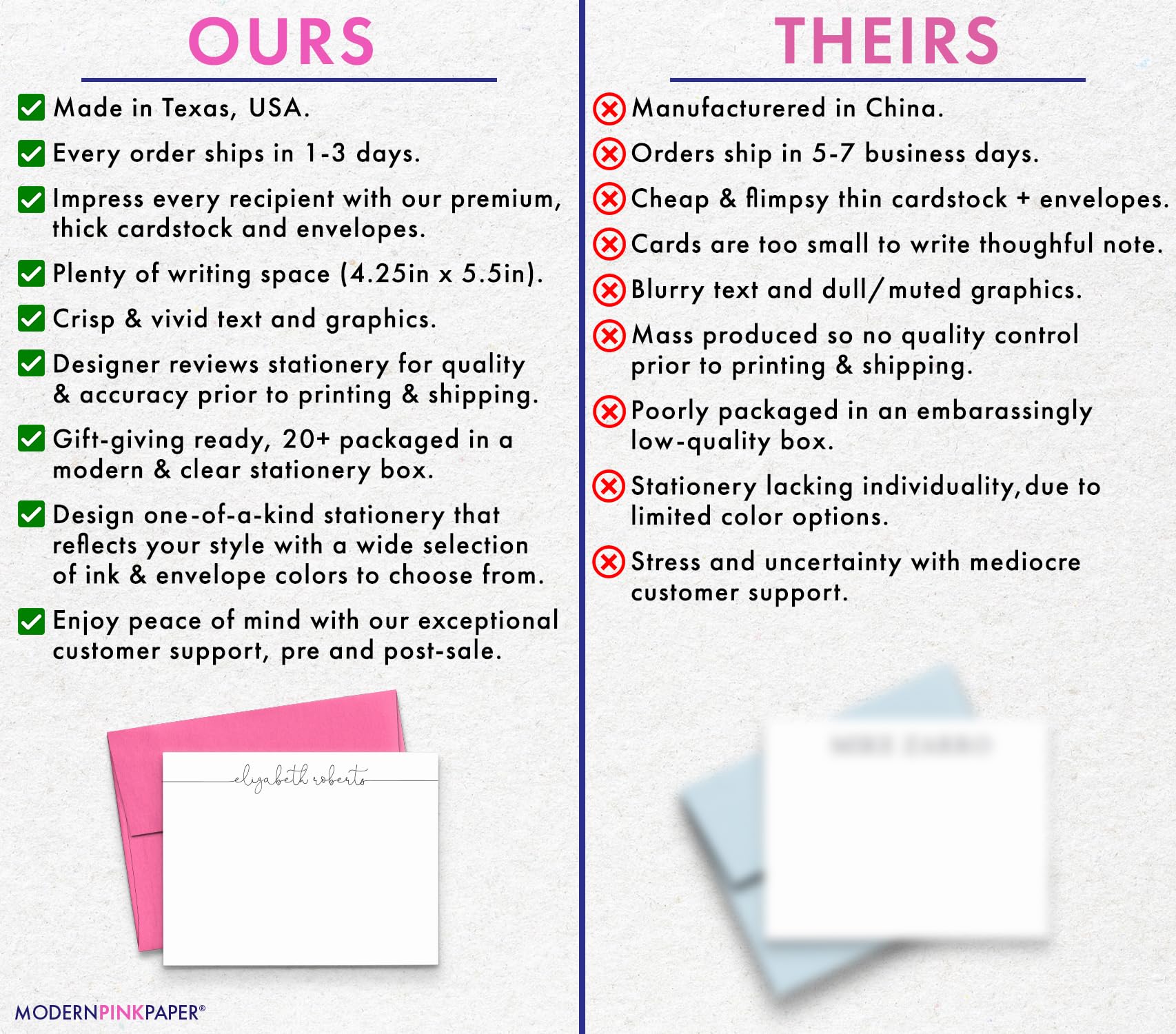 Personalized Stationery for Women, Modern Stationary for Women, FLAT OR FOLDED Note Cards with Envelopes, Your Choice of Colors and Quantity