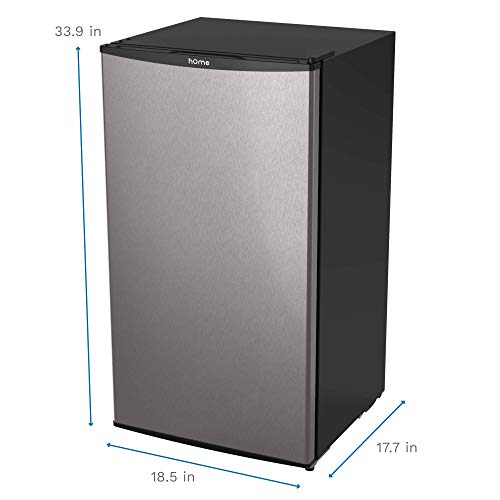 hOmeLabs Mini Fridge - 3.3 Cubic Feet Under Counter Refrigerator with Small Freezer - Drinks Food Beer Storage for Office, Dorm or Apartment with Removable Glass Shelves