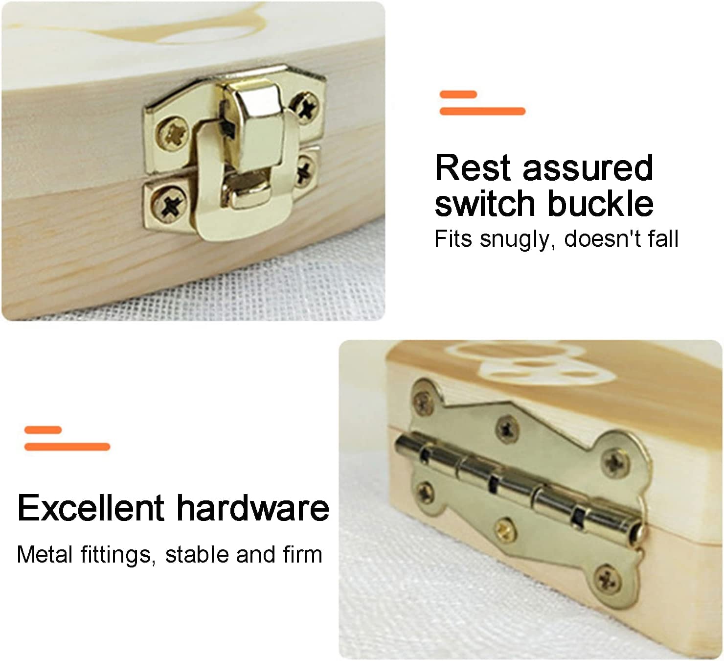 OMANI Tooth Box for Baby, First Tooth Fairy Keepsake Box, Wooden Teeth Box Tooth Saver, Teeth Storage for Lost Teeth Kids Gift (BOY)