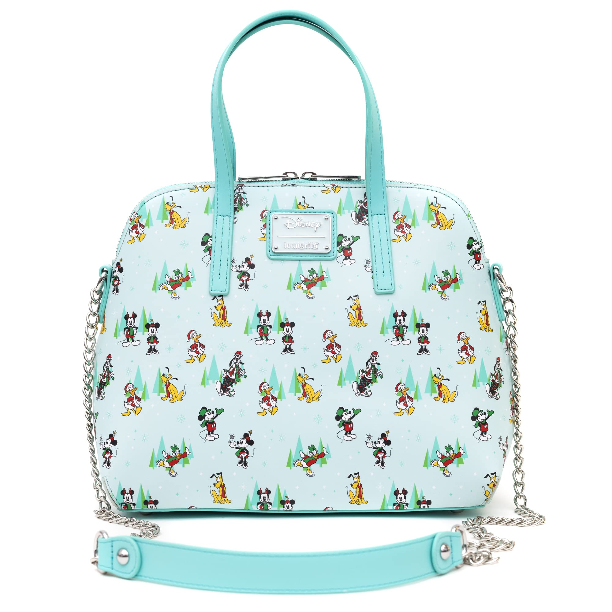 Loungefly Disney Classics, Disney Holiday Sensational Six Crossbody Bag, Mickey Mouse Minnie Donald Daisy Goofy Pluto