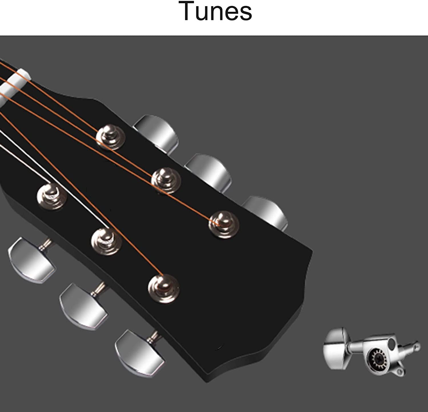 MUWIZ Guitar Kit, String Instrument Electronic Guitar 41 Inches Solid Wood Veneer Warm Tone Feel Comfortable Adjustable Chord Pitch Student Adult Beginner's Guide Folk Pop Guitar (Color : Black)