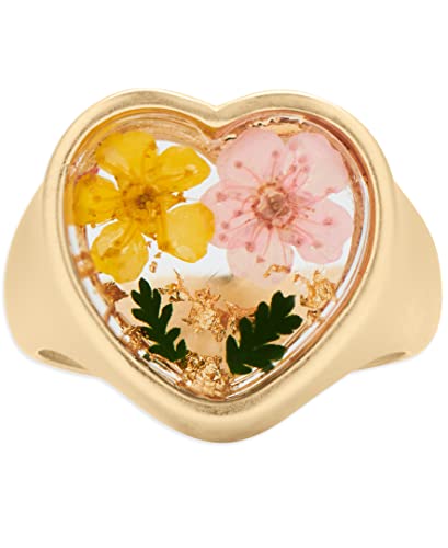 Lucky Brand Dried Flower Ring, Gold, Size 7
