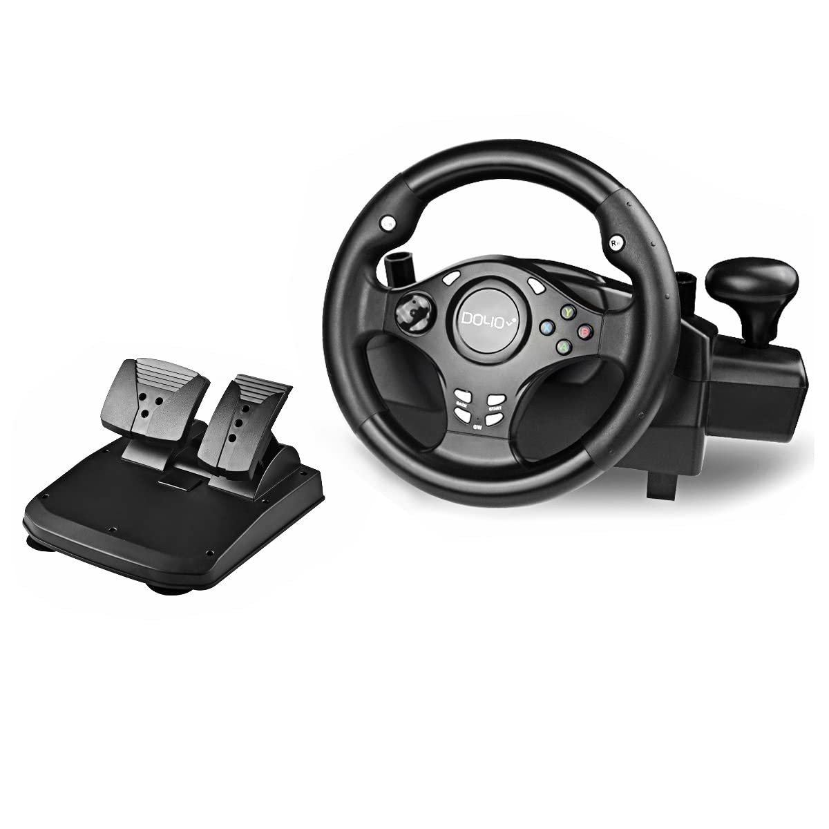 PC Racing Wheel, 270 Degree Gaming Steering Wheel with Responsive Gear and Pedals for Xbox Series X|S, PC, PS4, Xbox One, Nintendo Switch, Android (Black)
