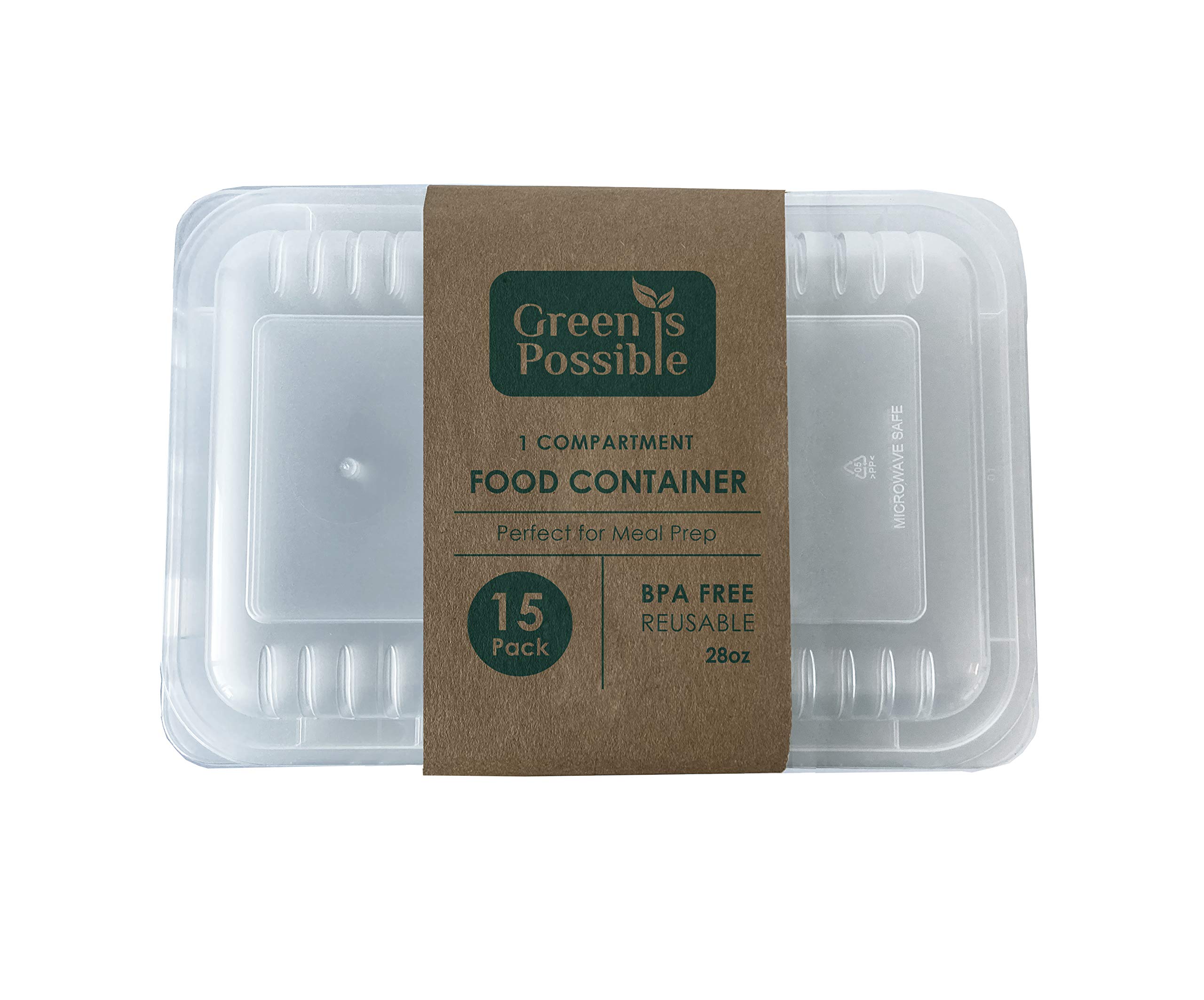 Meal Prep Containers pack | 2 compartment | 32oz | 15 sets per pack.