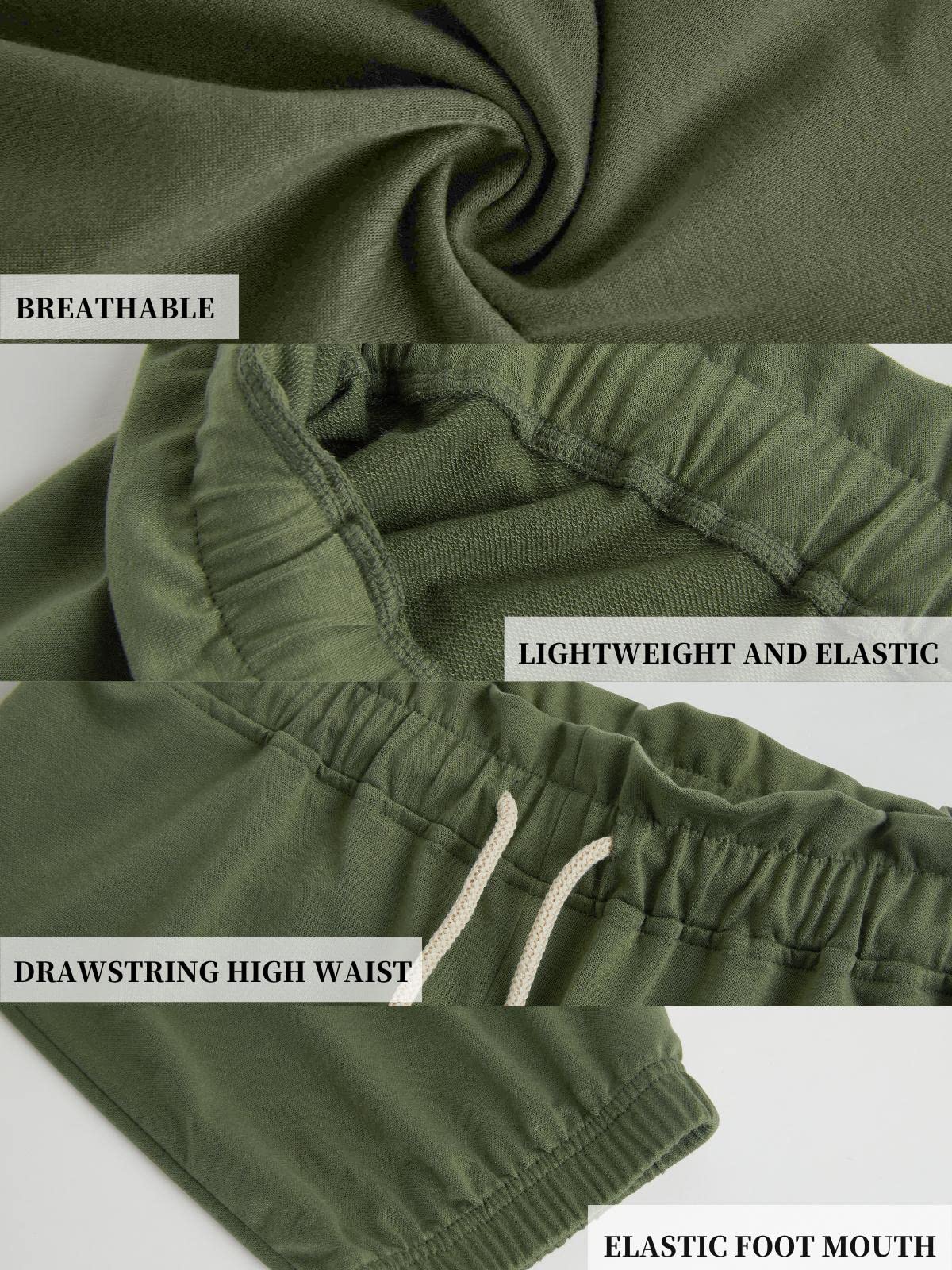 JayGate Sweatpants for Women Yoga Drawstring Joggers Elastic High Waist Casual Comfy Lounge Pants Green