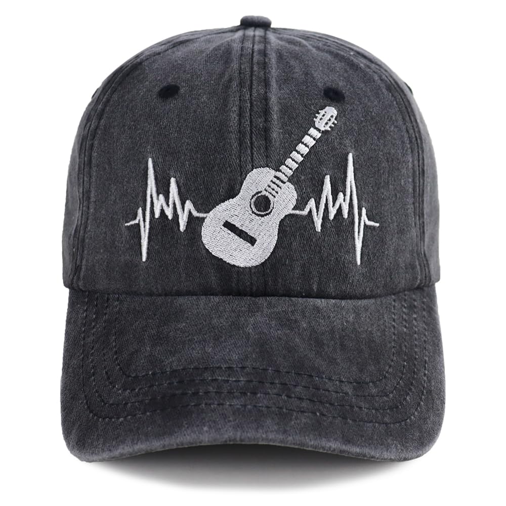 OASCUVER Guitar Accessories for Men Women, Cool Music Decor for Musicians, Guitar Birthday Gifts for Music Lovers, Guitar Player Hat, Music Themed Baseball Cap Black