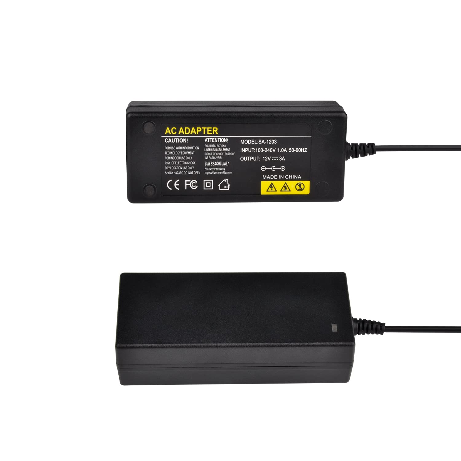 PowGrow 12V 4A Power Adapter, AC110-240V to DC12V Transformers, 5.5x2.1mm Plug Power Supply for LED Strip Light,Wireless Router,DVR NVR Security Cameras