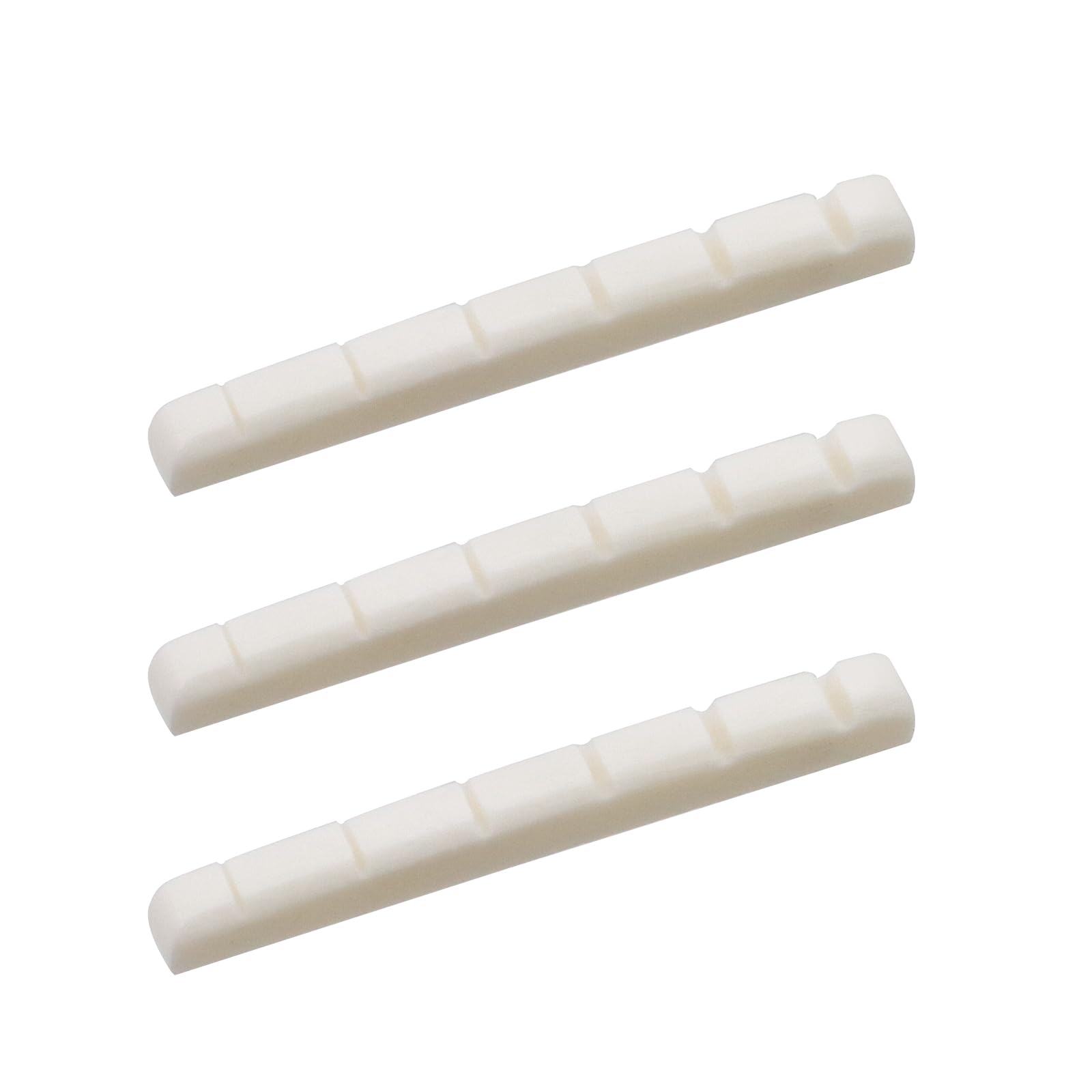Mewutal 3PCS Ivory Electric Guitar Nut Guitar Bone Bridge Nut for 6 String Guitar (42×3.4×4.6-3.8mm)