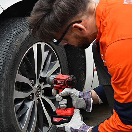 MPT Impact Torque Wrench Cordless, 21V 1/2-inch Brushless Impact Driver with 3.0Ah Li-ion Battery Fast Charger, 250 Ft-lbs(350N.m) Impact Gun/Drill for Car Tires