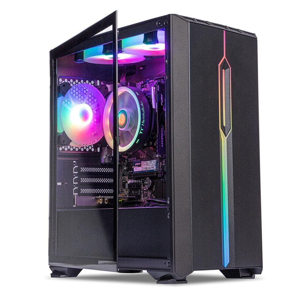 MXZ Gaming Desktop PC Computer I3 12100F, GTX1660S,16G DDR4, NVME M2 500GB SSD, 6 RBG Fans, Windows 11 Pro Ready to use (I3 12100F | GTX1660S Black)