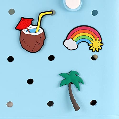 Matalde Rubber Beach Bag Accessories Charms - 3" Beach Charm Accessories for Rubber Beach Totes with 0.5'' dia Holes