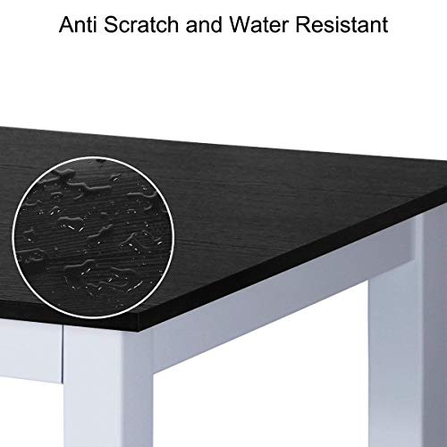 HomeSailing Black I Shape Computer PC Gaming Desk Table 41” Modern Wood Office Home Workstation Writing Study Desk(Black)