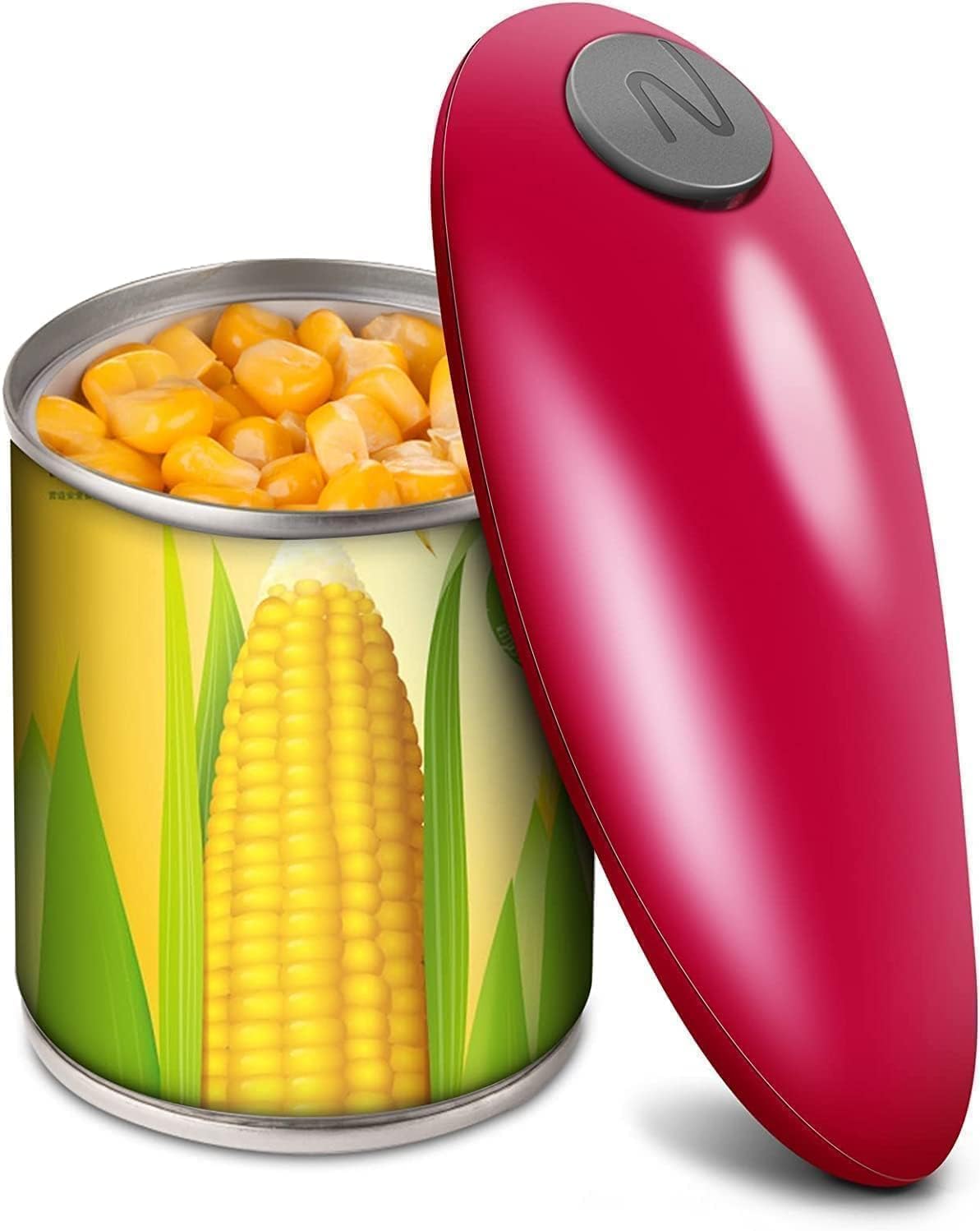 One Touch Battery Operated Electric Can Opener, Easy Open Any Can Size with No Sharp Edge, Hands Free and Food-Safe Automatic Can Opener, Kitchen Gadget Electric Can Opener for Seniors with Arthritis