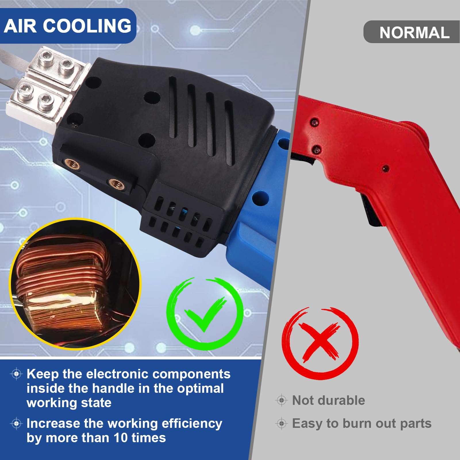 Komsepor Foam Cutter Electric Hot Knife Styrofoam Cutter Foam Cutting Tool Air Cooled Hot Knife Foam Cutter 200W 110-120V (4 Blades) for EPP, EPS, XPS, EVA, EPE, PU, KT Board, Sponge