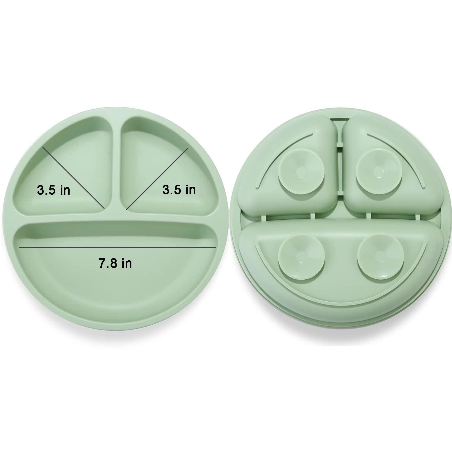 PandaEar Set of 3 Cute Silicone Baby Bibs & Unbreakable Silicone Baby and Toddler Plates